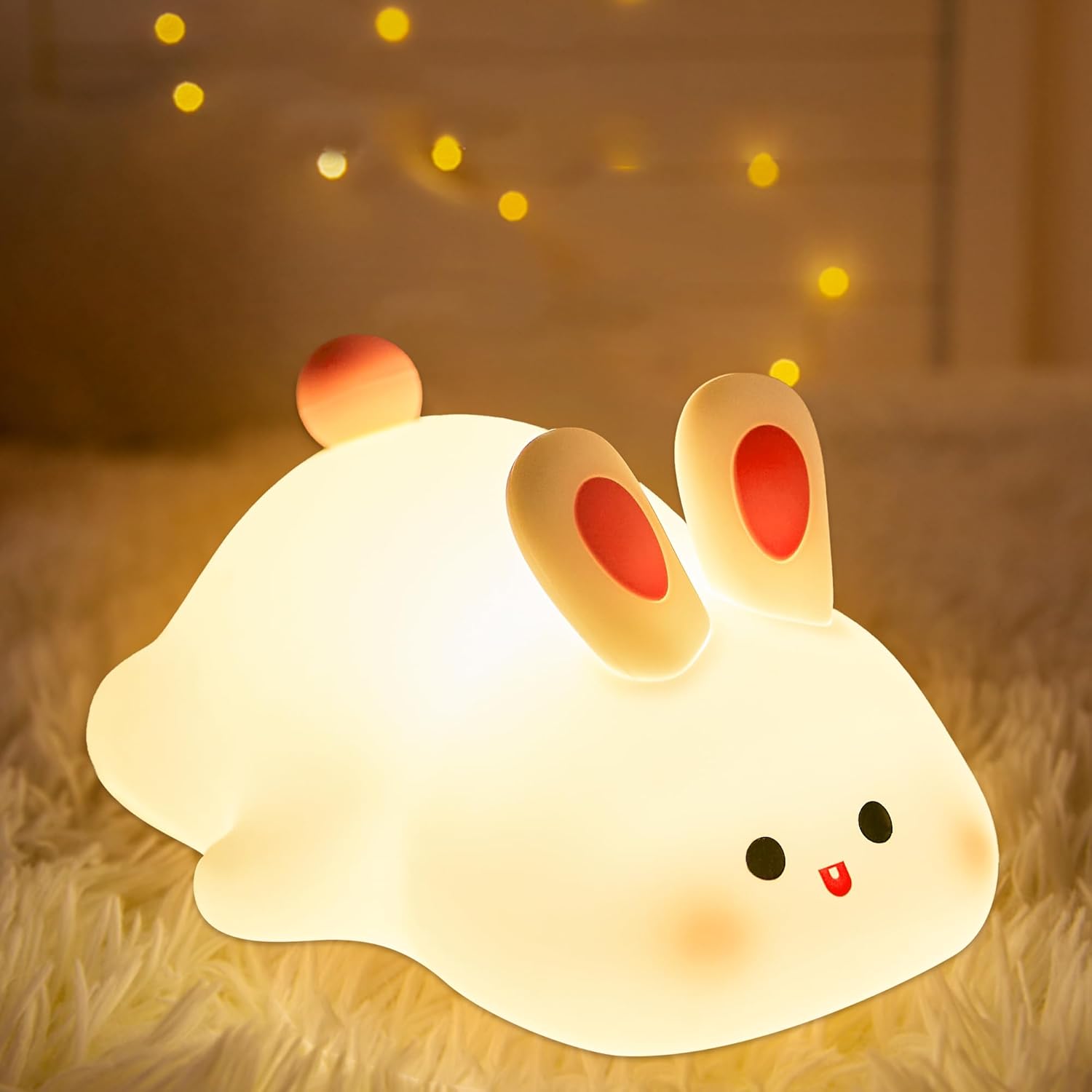 Amazon.com: Attivolife Cute Bunny Nursery Light, Easter Rabbit Squishy ...