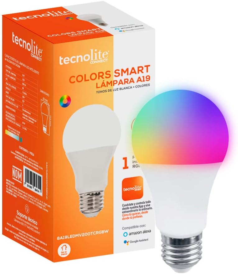Tecnolite Connect Beam Smart RGB, Foco GU10 Inteligente Wi-Fi LED 5 W ...