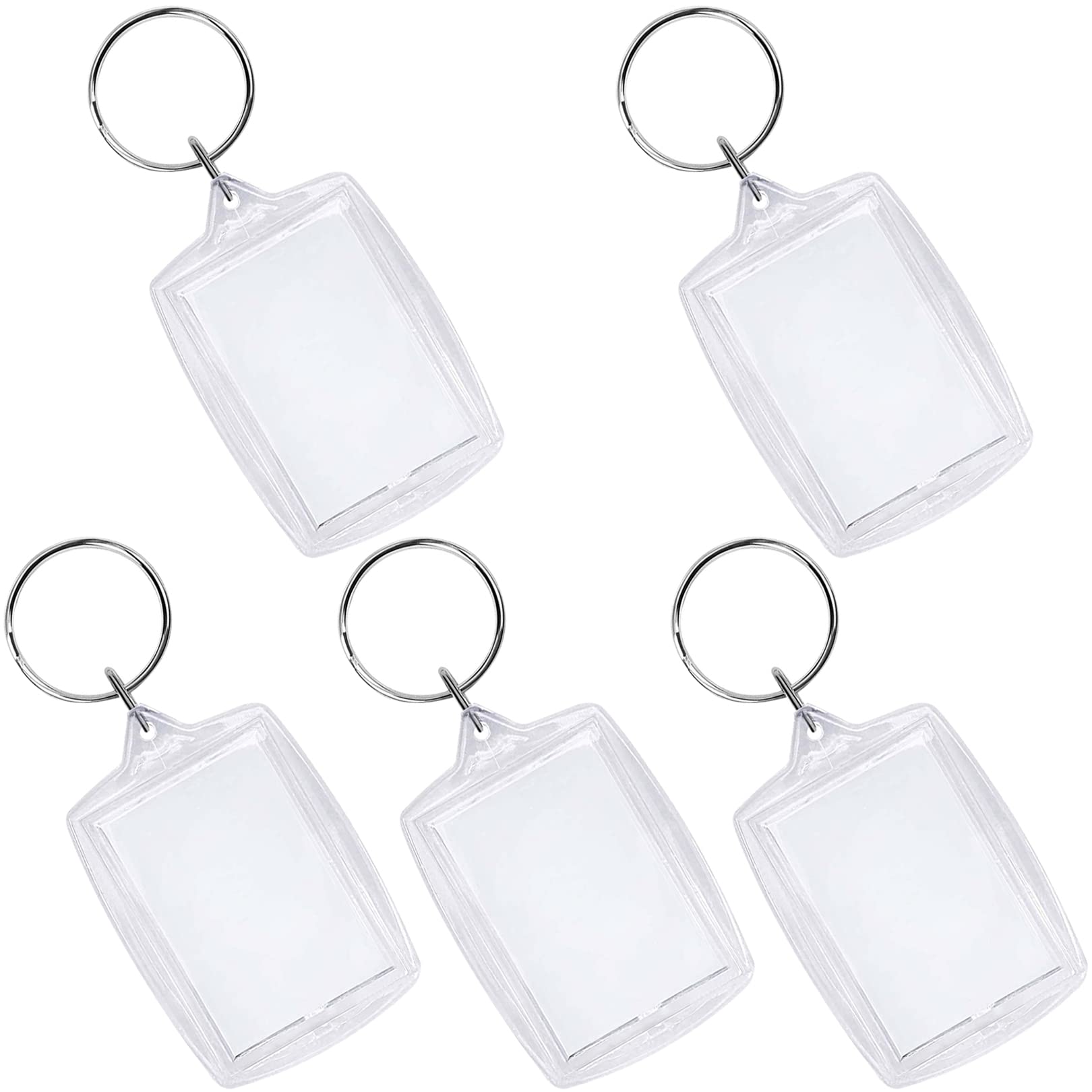 5pcs Photo Keyring,Blank Photo Keyrings Double Sided Blank Insert ...