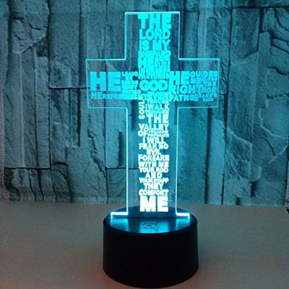 Jesus Christ Cross Lamp Church Christian Gift 3D Night Light for ...