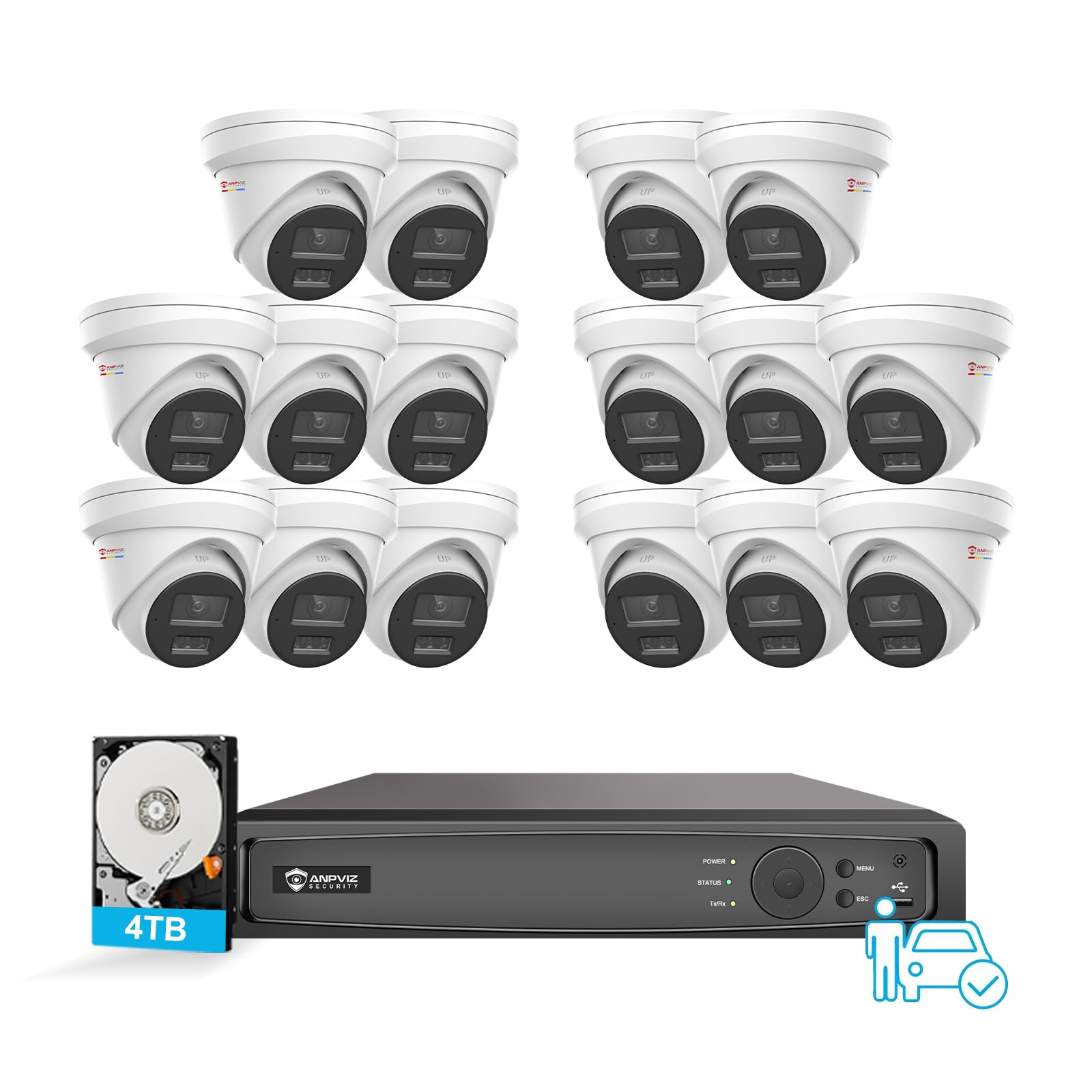 Buy Anpviz 16CH 4K PoE Security Camera System Commercial, Human Vehicle ...