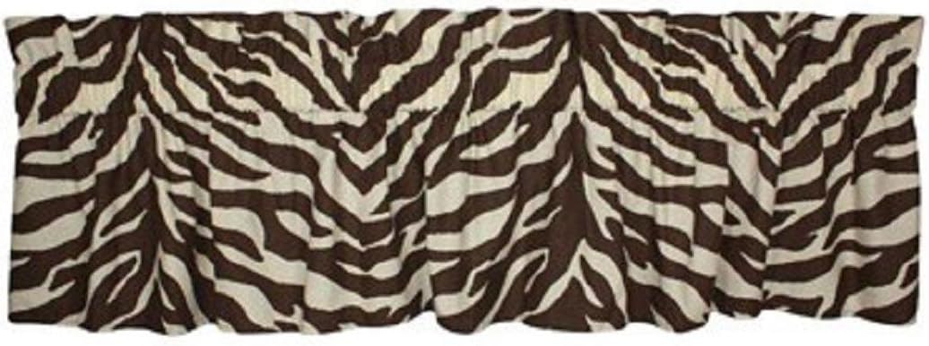 Amazon.com: Zebra Valance Color: Brown & White: Window Treatment ...