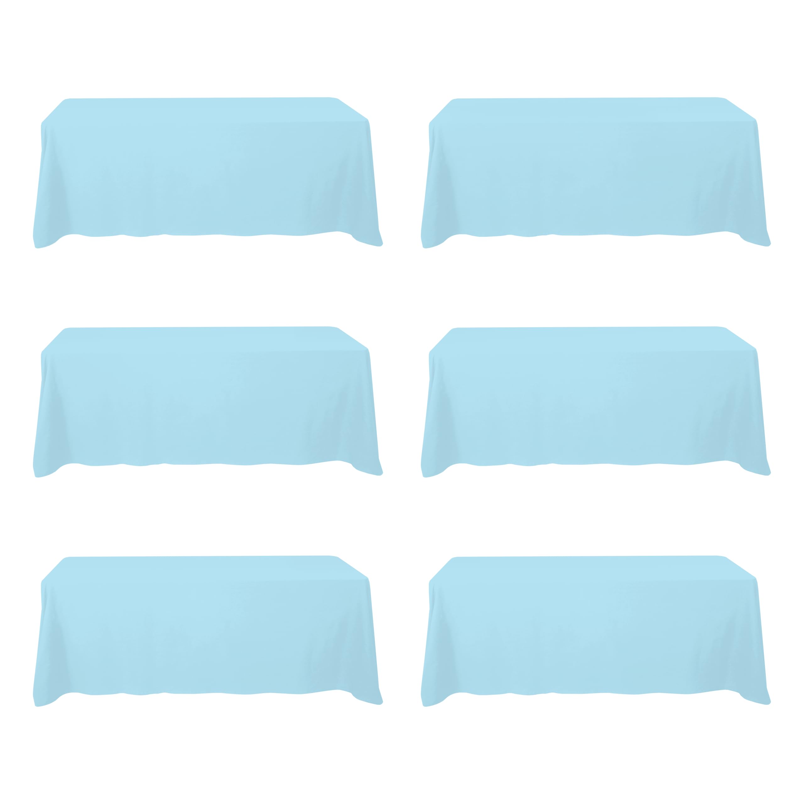 Amazon.com: BRILLMAX 6 Pack Light Blue Tablecloths for 8 Foot Rectangle ...