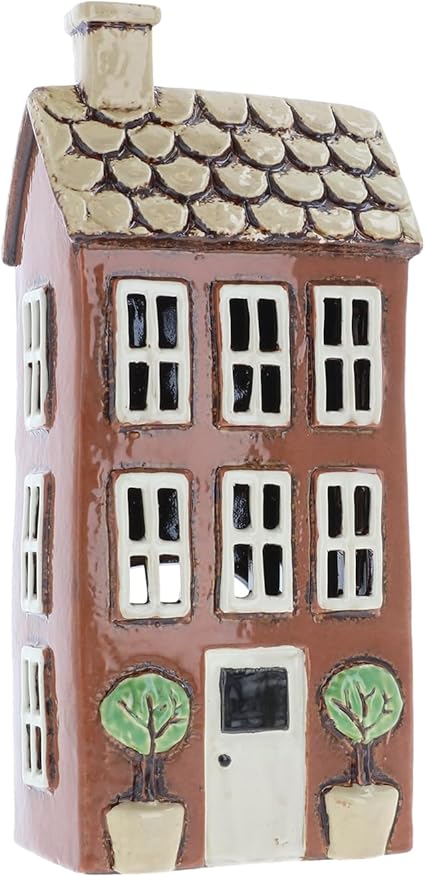 Shudehill Giftware Ceramic Village Pottery Garden House Tealight Holder ...