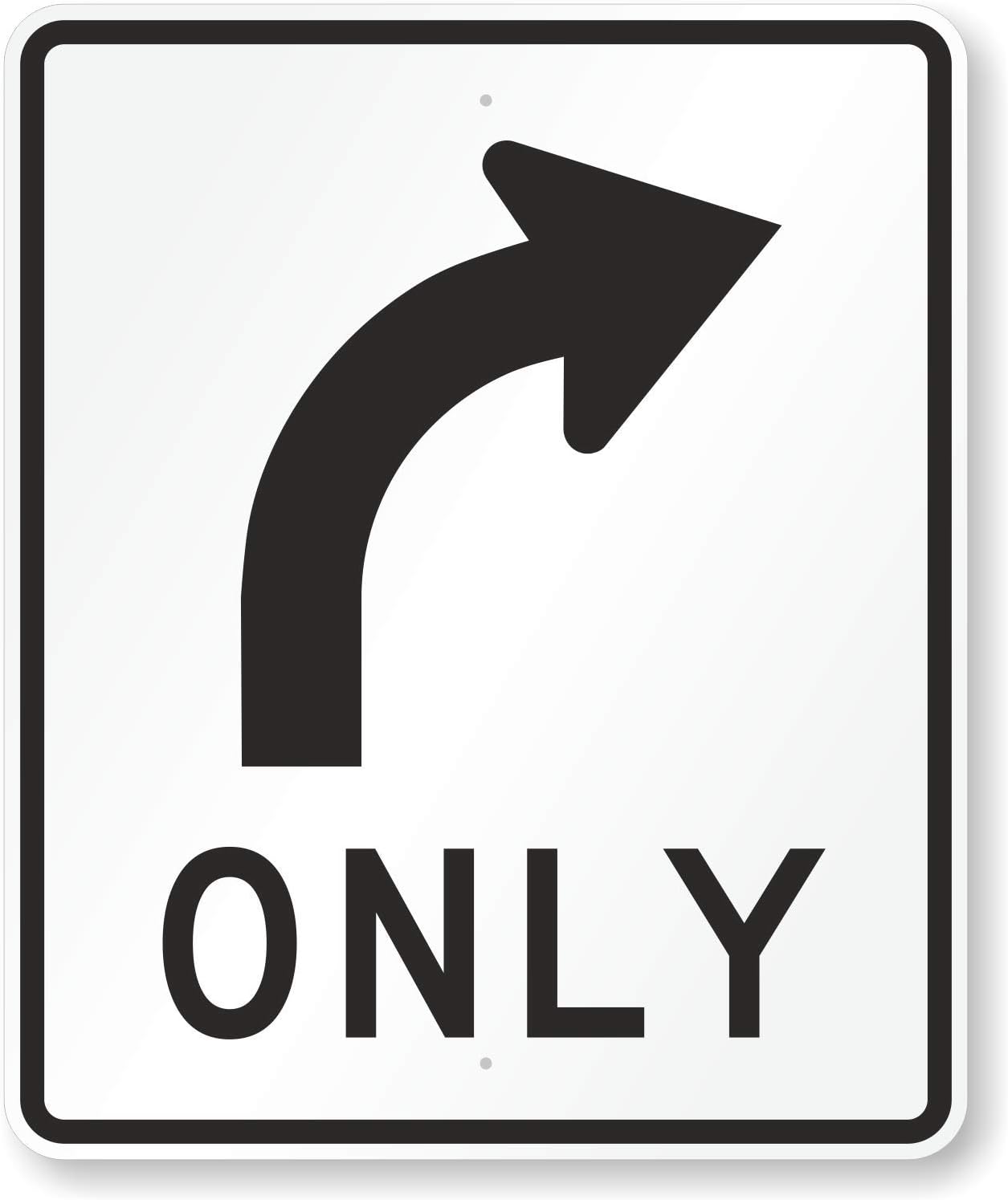 Amazon.com : STOPSignsAndMore R3-5R Right Turn Only Arrow Signs - 18x24 ...