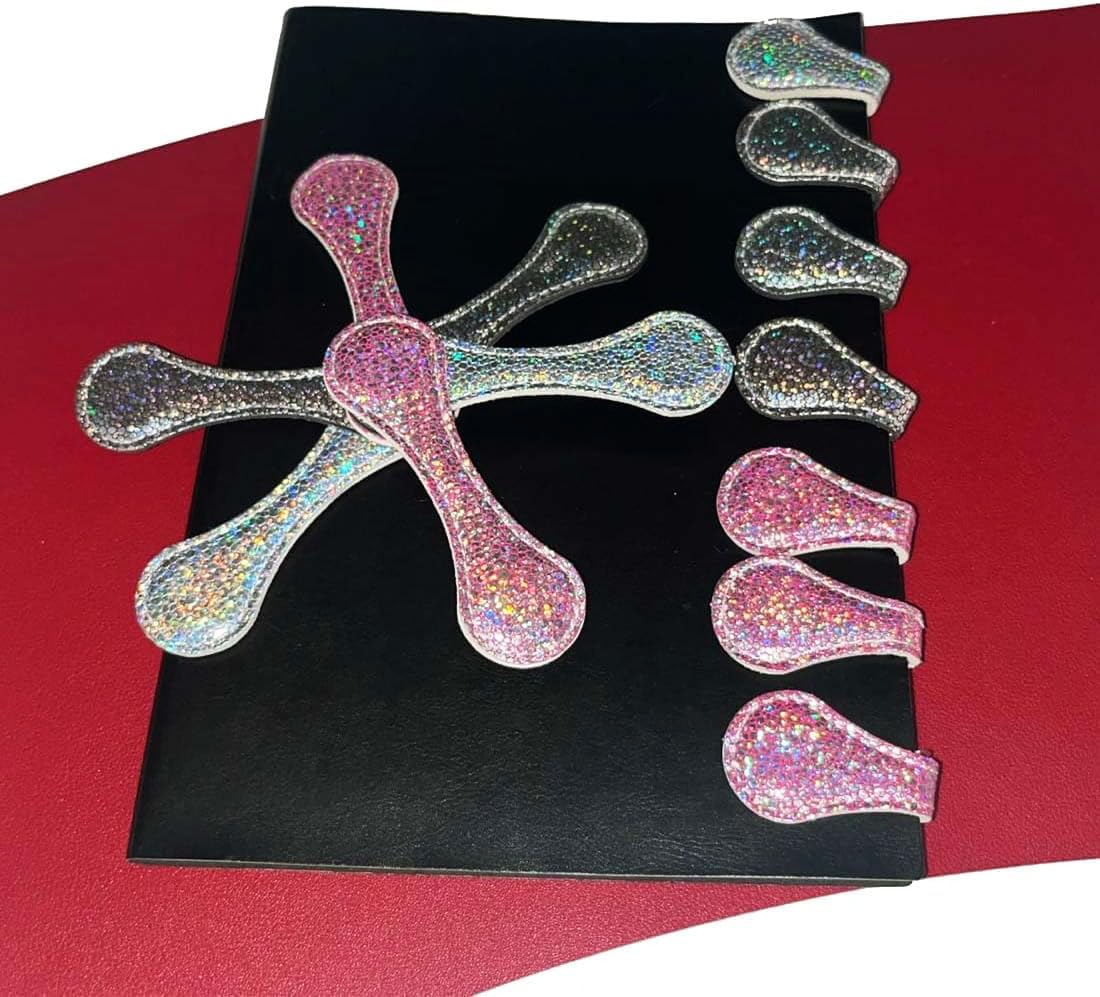 Amazon.com: Sparkling Leather Magnetic Bookmark, Bling Leather Bookmark ...