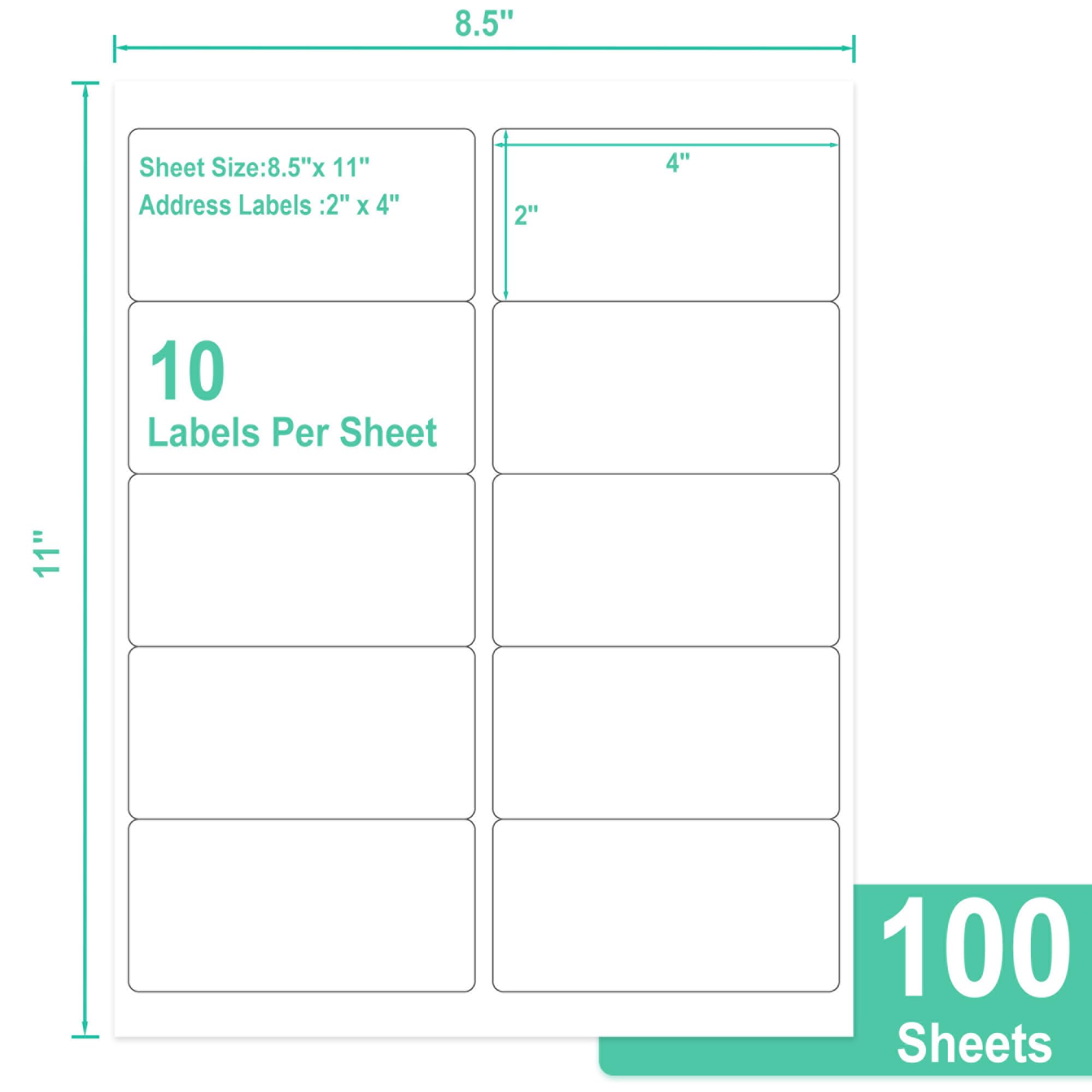 Snapklik.com : L LIKED 2" X 4" Label Stickers, Printable White 10 Per ...