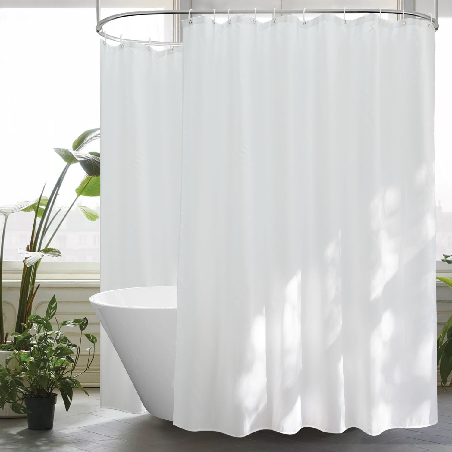 Extra Breit Duschvorhang 300x200 Textil Stoff, Weiß 300 cm Breite Anti ...