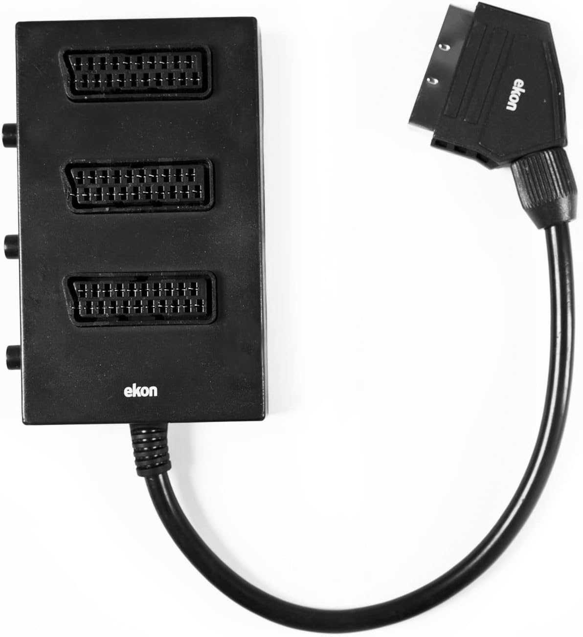 Ekon Cavo Scart Splitter, 3 Prese, 25 cm, 21 Pin, Nero, Universale per ...
