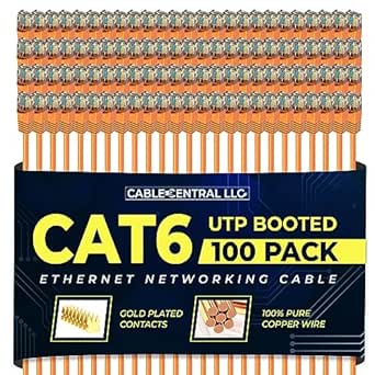 Amazon.com: Cable Central LLC (Orange) Cat6 Ethernet Cable 14 Ft (100 ...