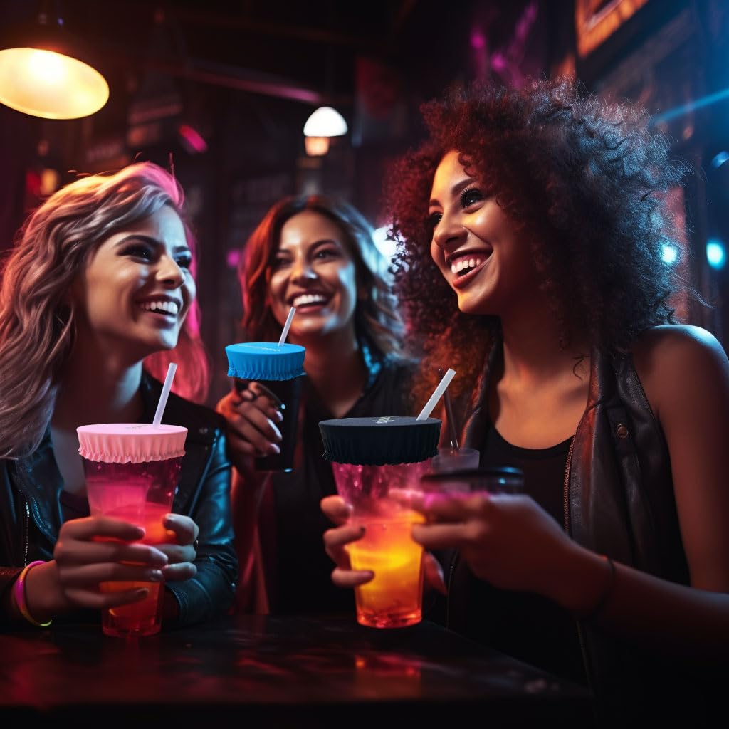 2Pcs Pink Cup Condoms Outdoor Drink Cover With Straw Hole for Drink ...