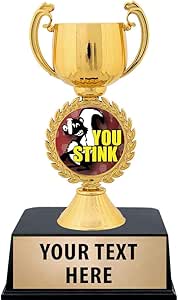 Amazon.com : Crown Awards You Stink Trophies with Custom Engraving, 6 ...