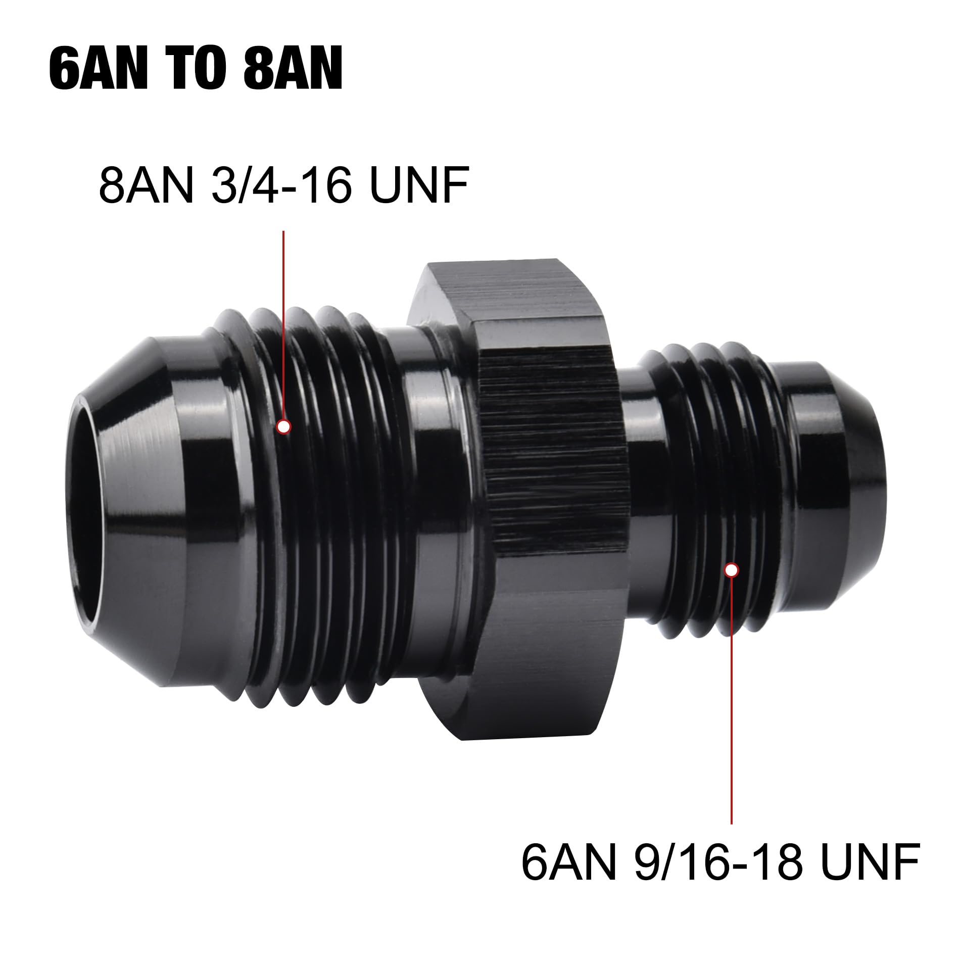 Snapklik.com : 8AN Male To AN6 Male Flare Reducer Coupler Union ...
