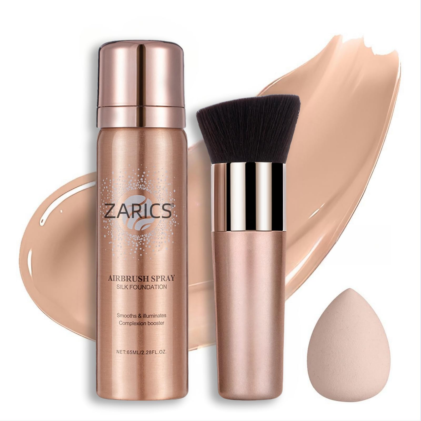 Amazon.com : Silk Airbrush Spray Foundation with Buffing Brush ...
