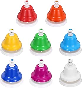 Amazon.com: MECCANIXITY 8 Note Diatonic Hand Musical Bells Colorful ...