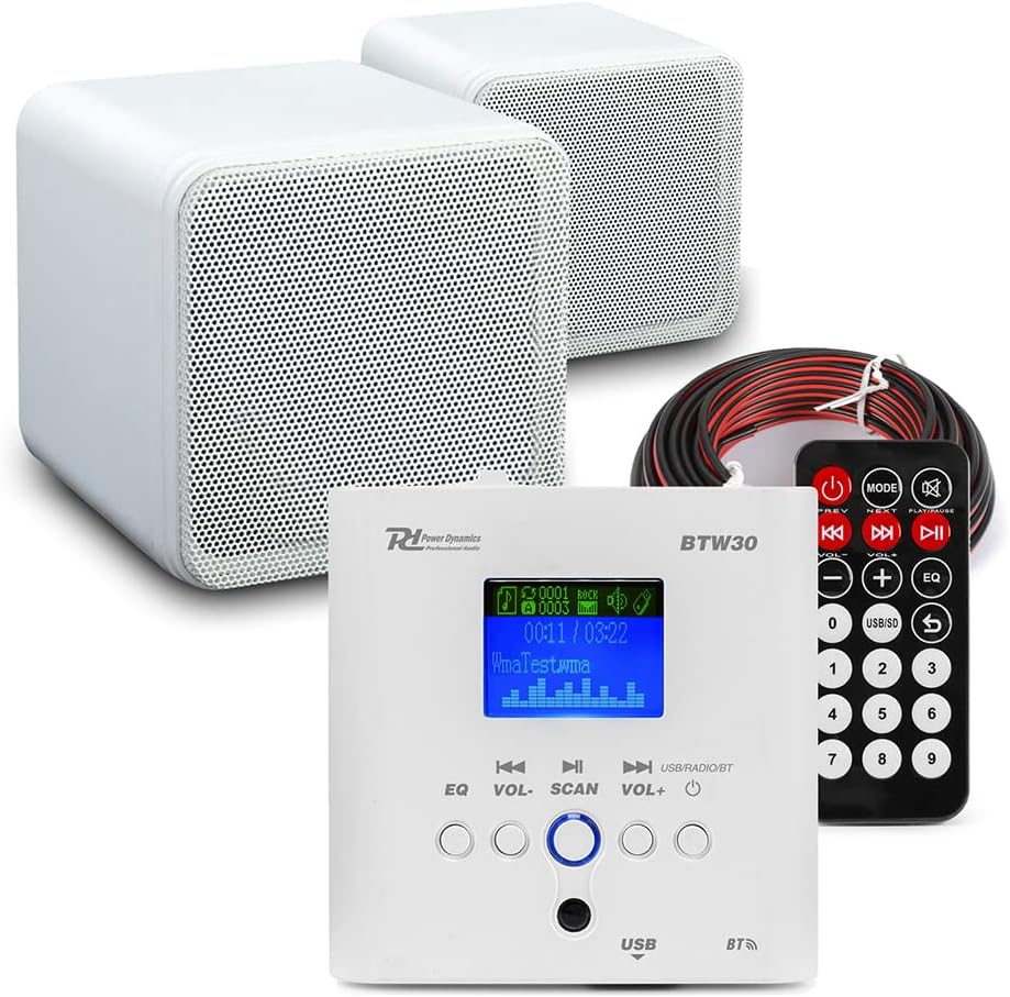 Power Dynamics BTW30 Wall Mountable Home Speaker System with Bluetooth ...