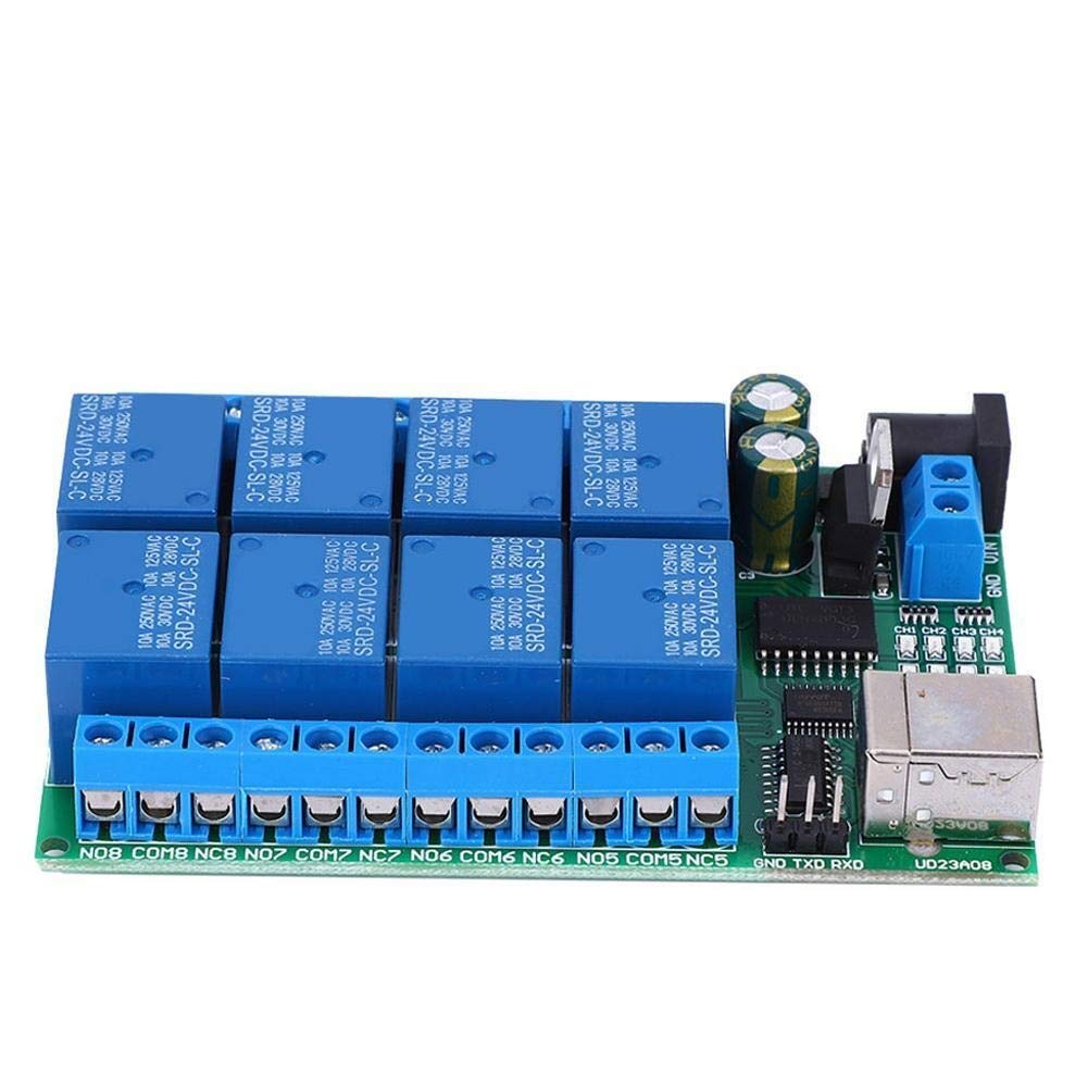 Buy Belissy UD23A08 USB Relay Module Multi-Function 8 Channel UART ...