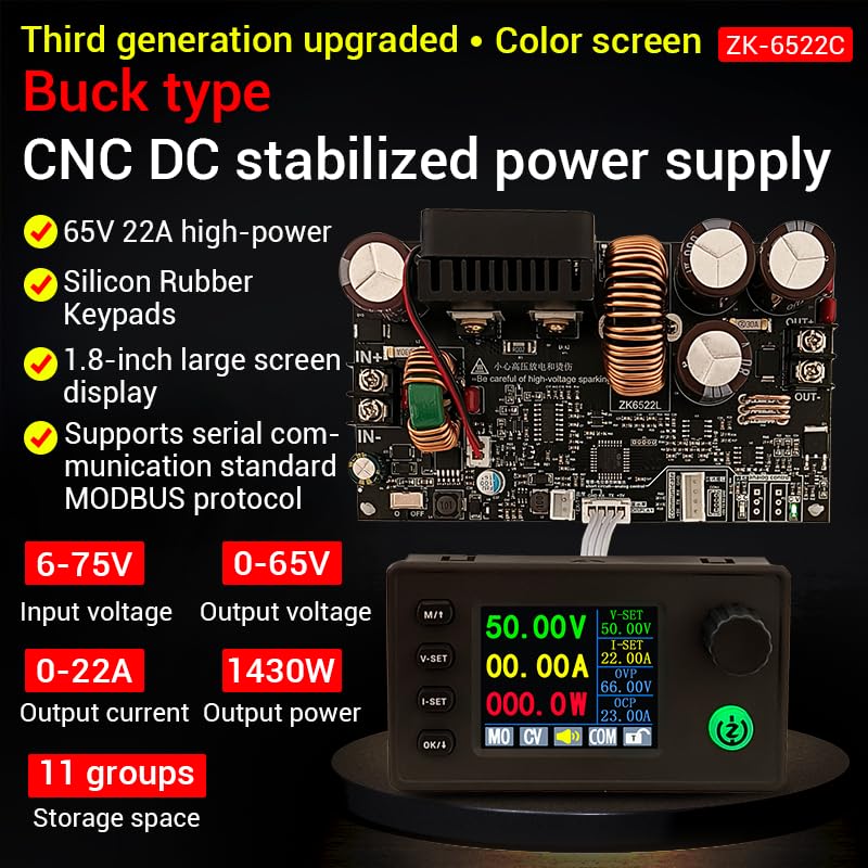 Snapklik.com : 22A 1400W DC 6-75V Stabilized Voltage Power Supply Step-Down Module CNC ...