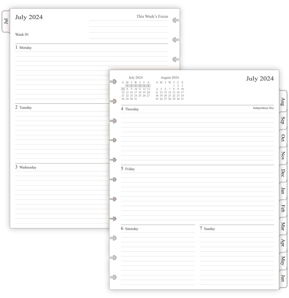 Snapklik.com : Newestor 2024-2025 Weekly Discbound Planner Refills