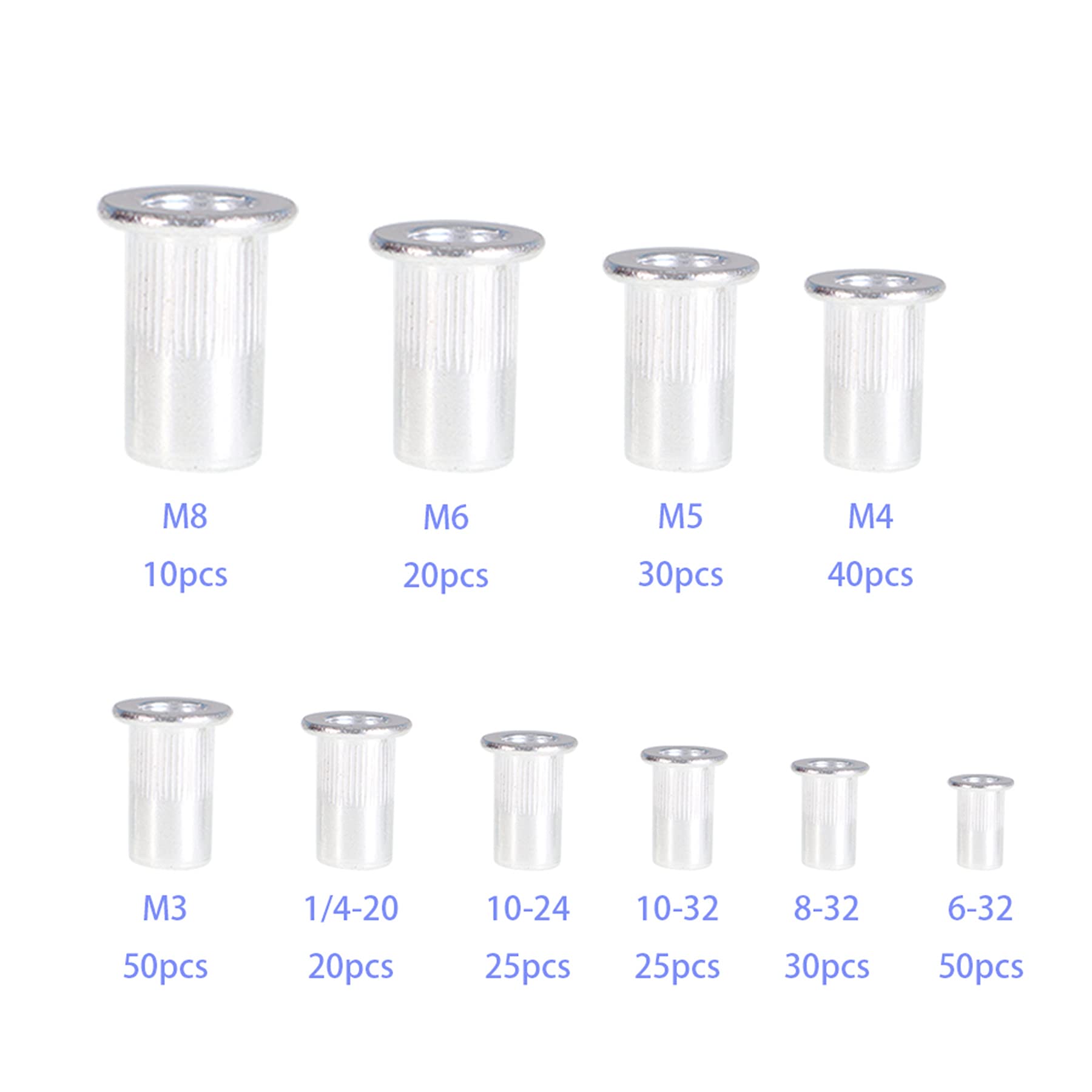 Pneumatic Riveters Metric Zinc Steel Rivet Nuts (Rivnuts) - M3, M4, M5 ...