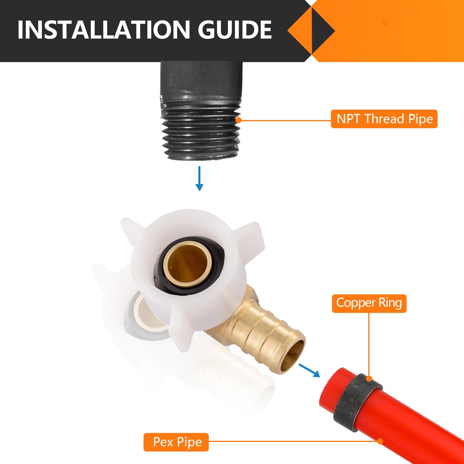 Snapklik.com : 2-Pack HeSun PEX Fittings, 3/4" Pex X 3/4" Female NPT ...