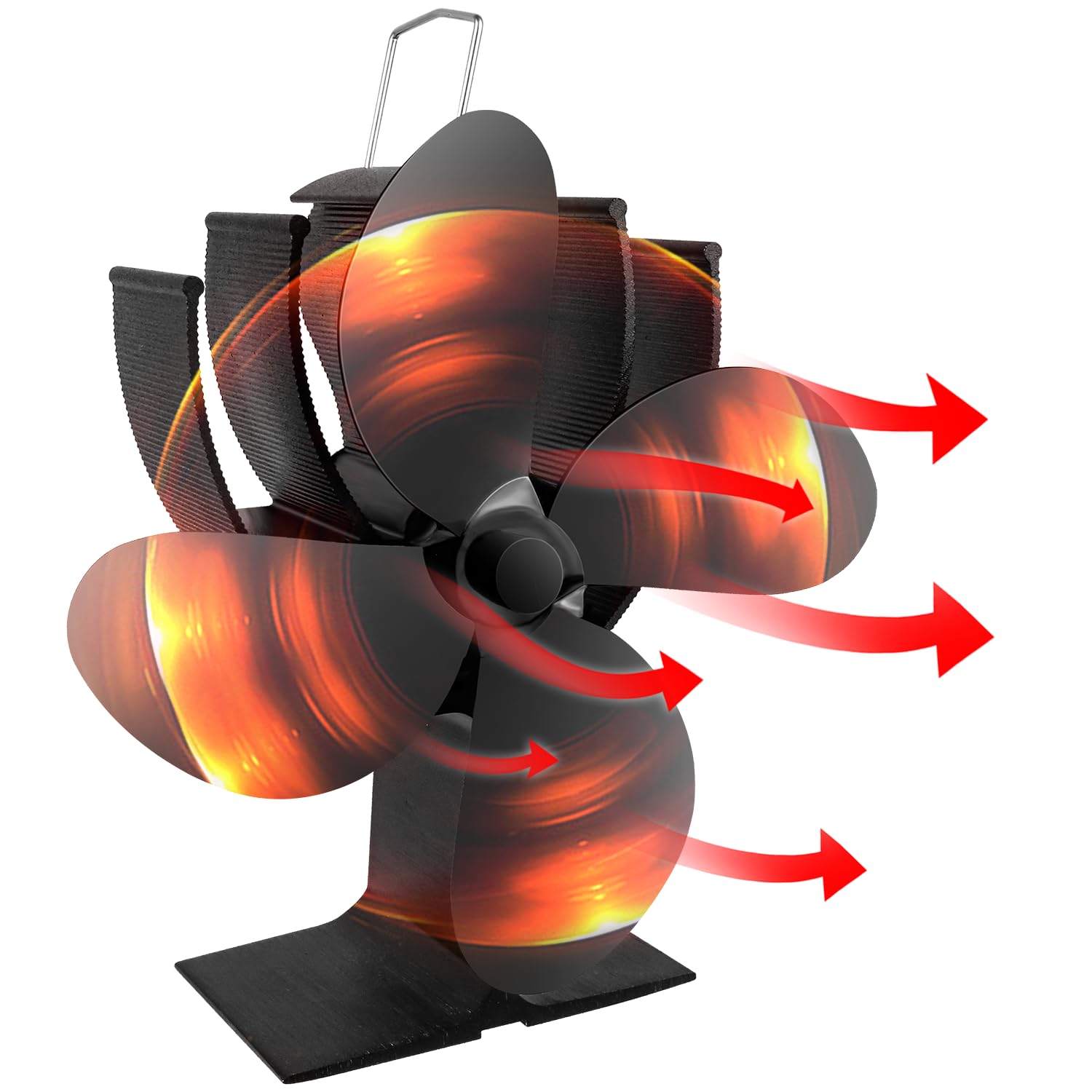 tsendi 4 Blades Log Burner Fan, Wood Stove Fan for Log Burner Fireplace ...