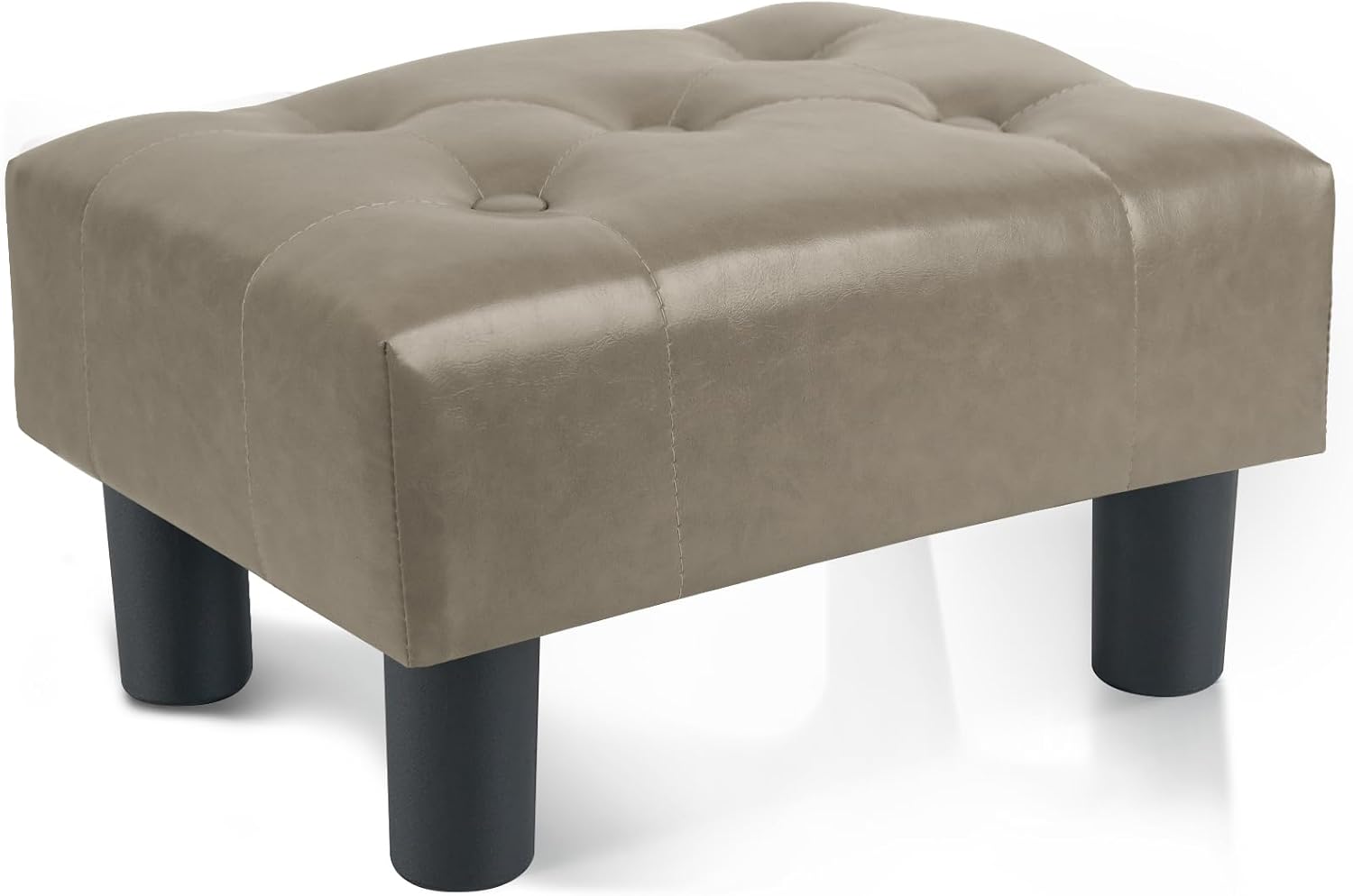 Amazon.com: Poofzy Small Foot Stool Ottoman, Faux Leather Ottoman Foot ...