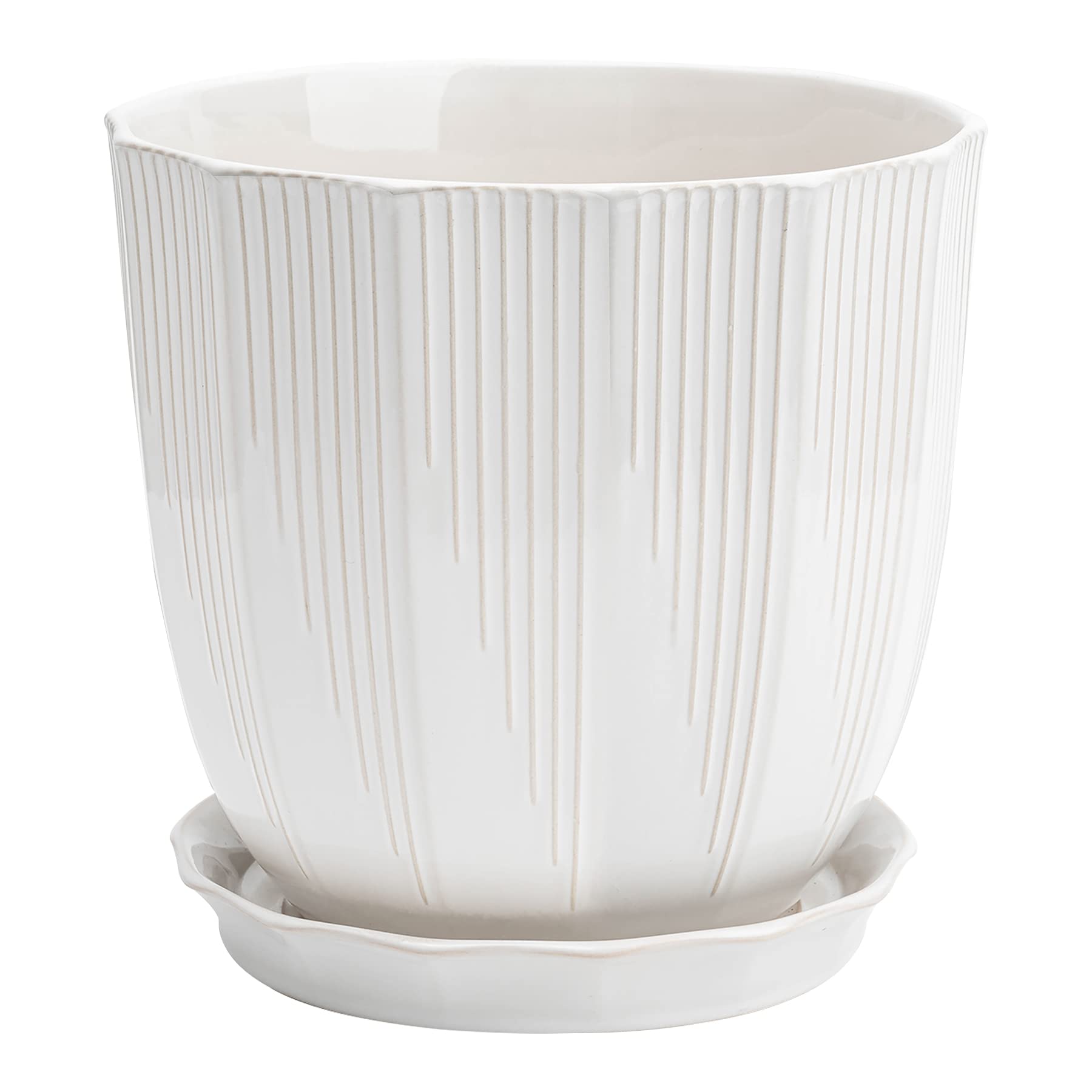 Amazon.com: ADN 10 Inch Ceramic Planter Large Plant Pot Indoor Ceramic ...