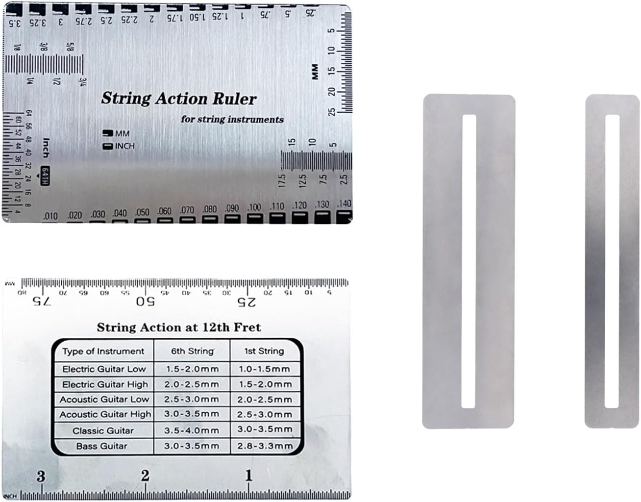 Guitar String Gauge,Stainless Steel Double Sided String Action Ruler ...