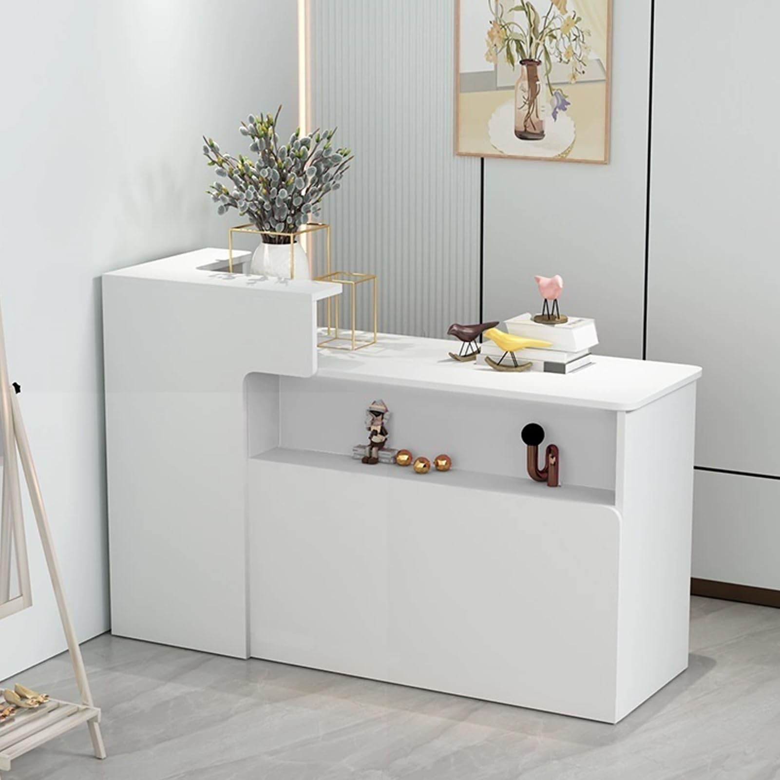 Amazon.com: HOLGVE Reception Desk, Office Small Reception Counter Desk ...