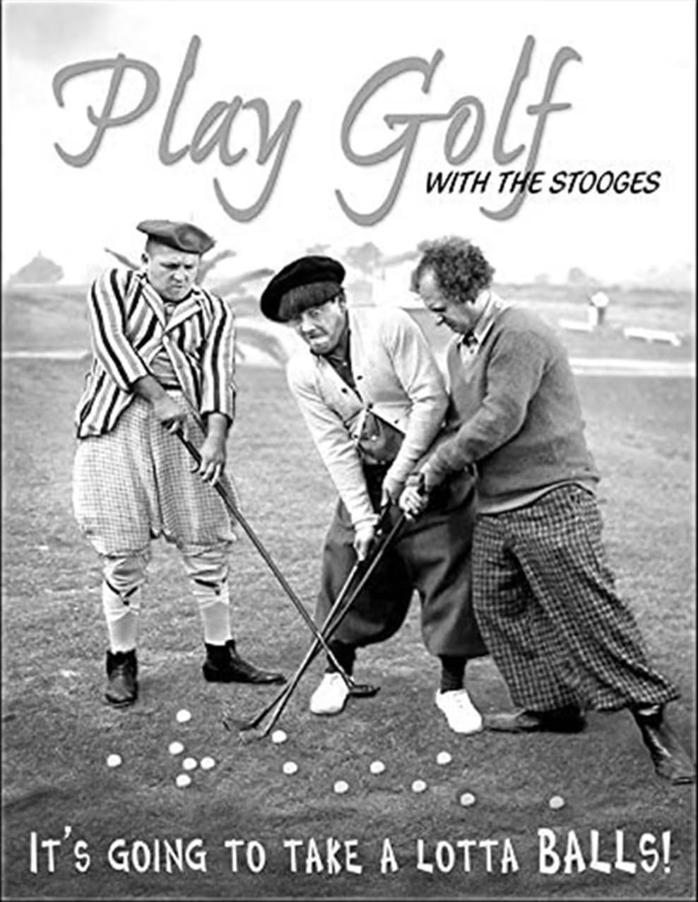 Amazon.com: The Three Stooges Play Golf Wall Art Canvas It Is Going To ...