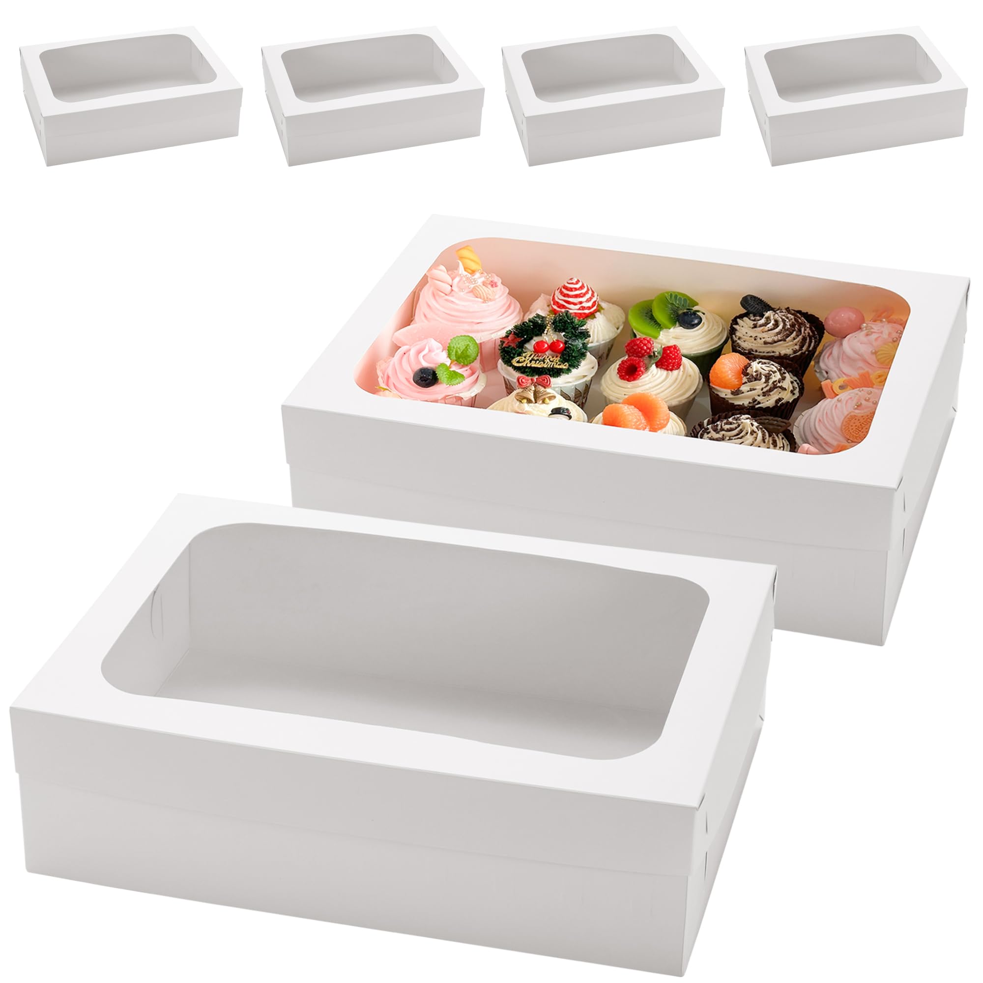 Amazon.com: Hzzycaxli 6pcs 14x10x4in Sheet Cake Boxes White Bakery ...