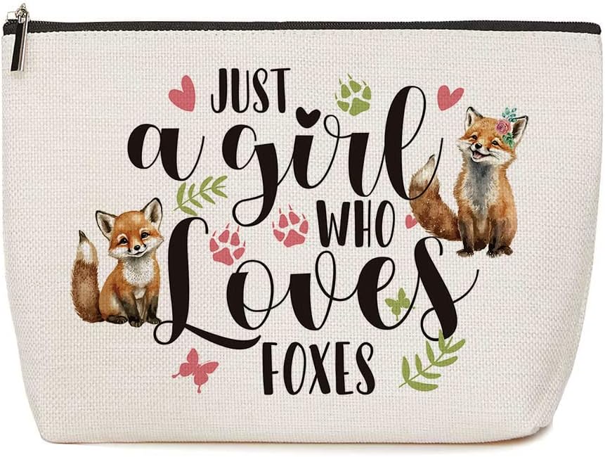 Amazon.com: Fox Gifts for Women Just A Girl Who Loves Foxes Makeup Bag ...
