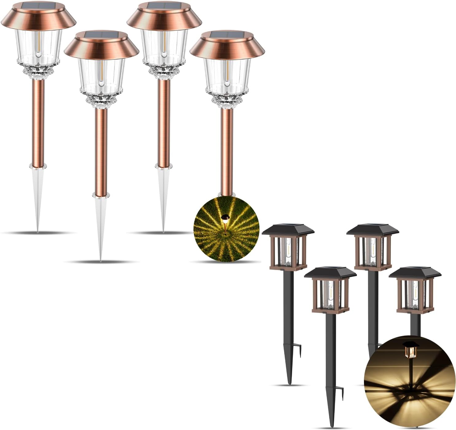 XMCOSY+ Solar Lights Outdoor - 4 Pack Solar Yard Lights, Solar Garden ...