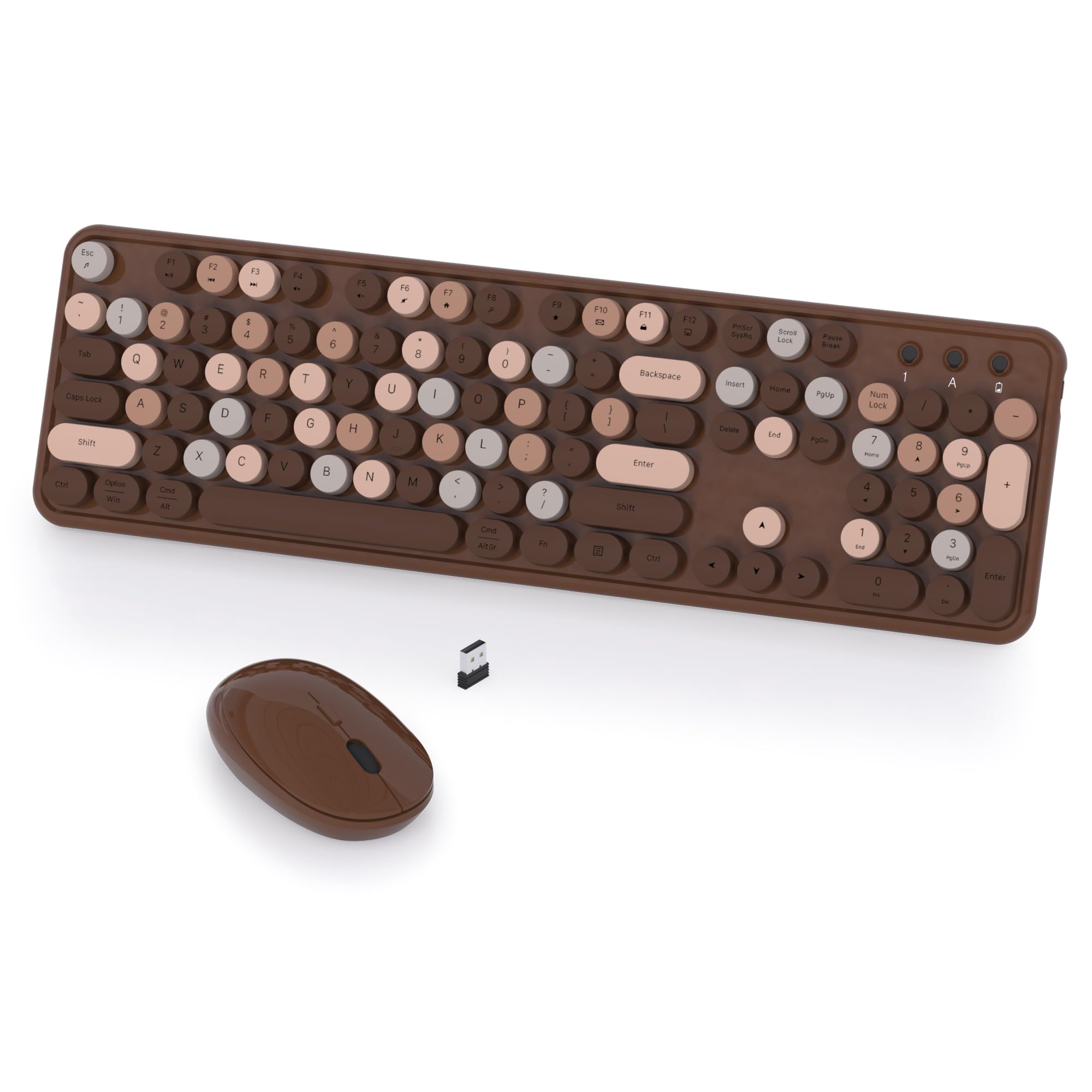 Amazon.com: Colorful Wireless Keyboard and Mouse Combo, COVEVA 2.4GHz ...