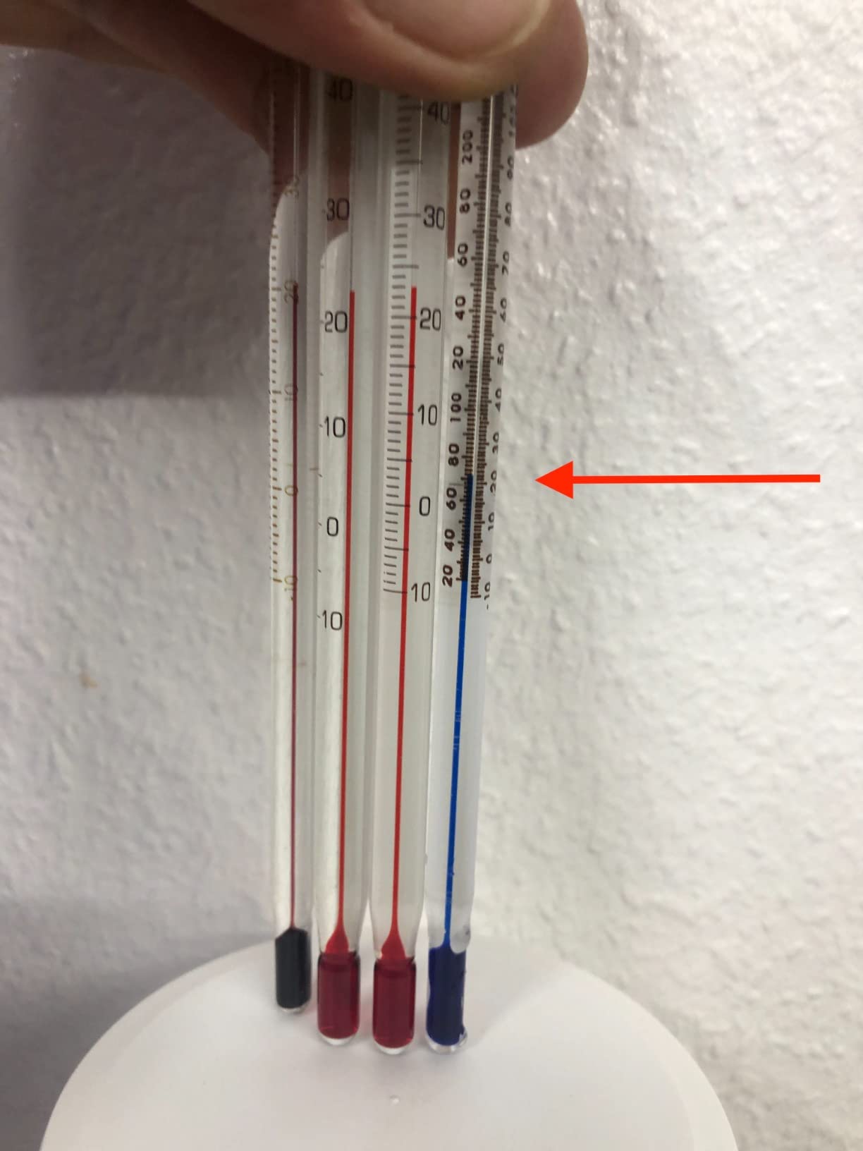 Wasserthermometer für Wassertemperatur und Flüssigkeiten - Laborthermometer Bereich: -10 bis ...
