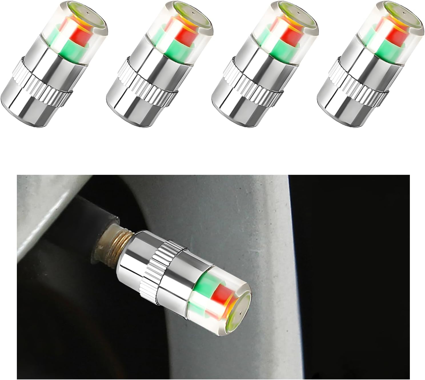 Amazon.com: SHMZK 4PCS Car Tire Pressure Monitor Valve Stem Caps, 3 ...
