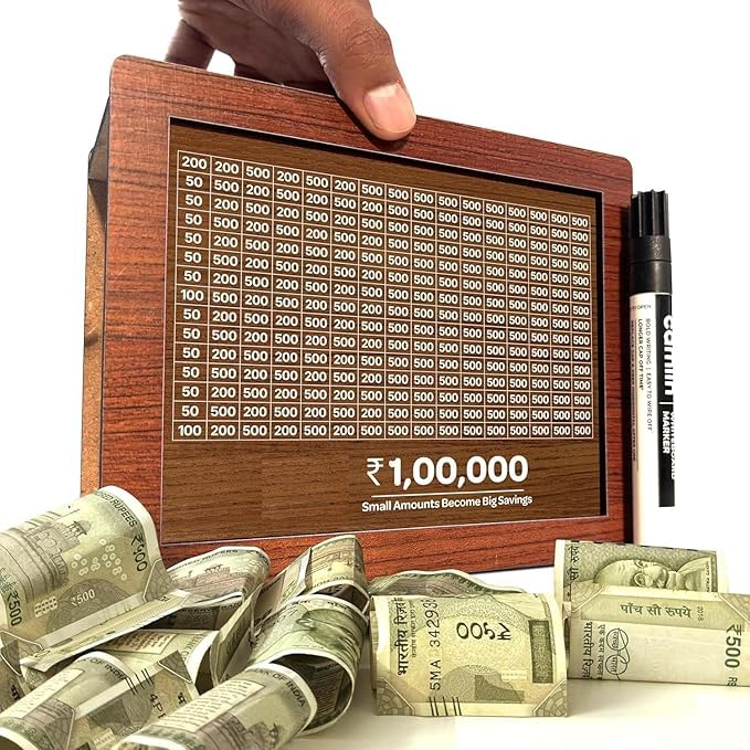 Piggy Bank for Kids & Adults, Coin Box with Carved Design, Savings Box ...