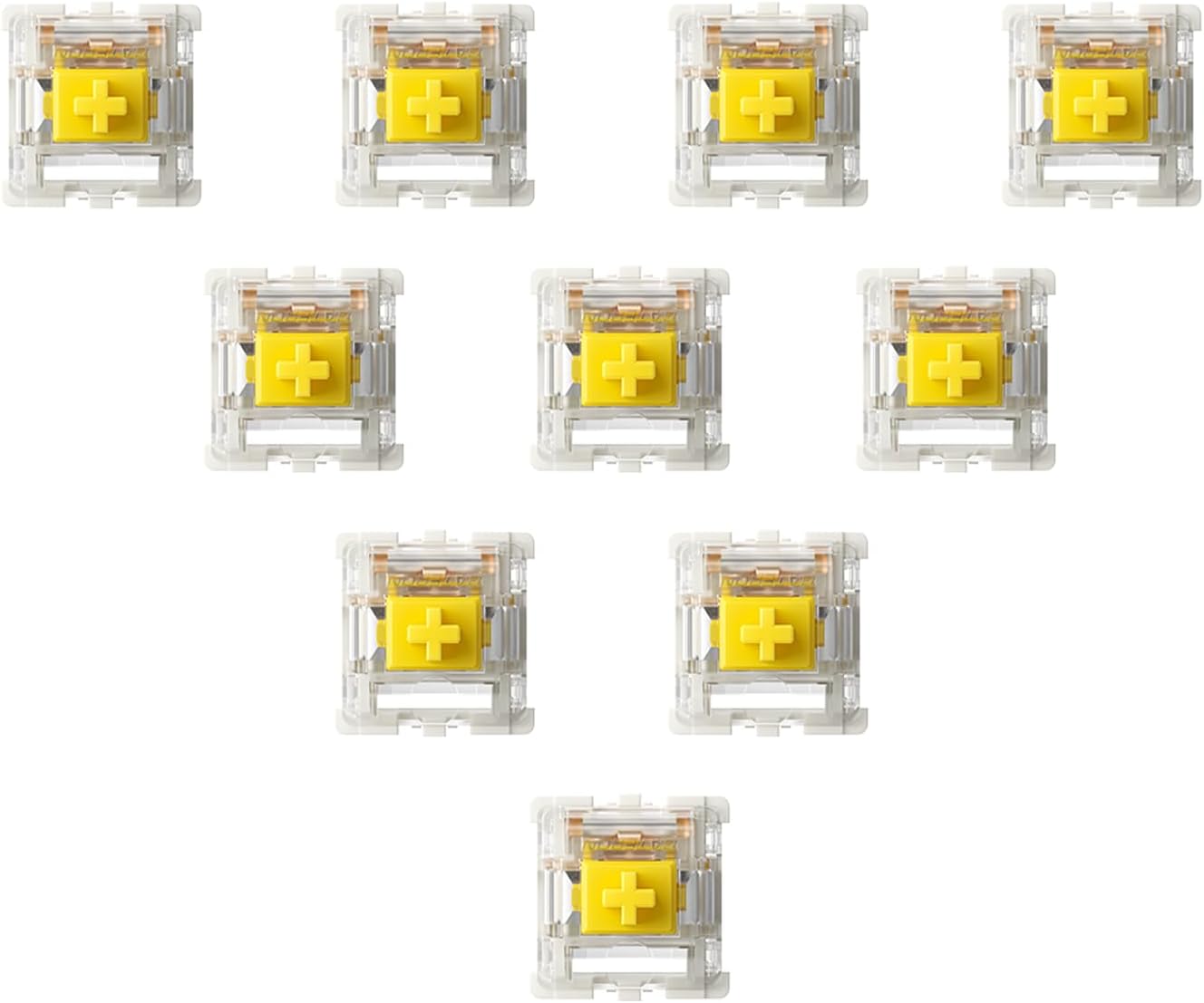 Gateron G Pro Yellow Switches, Linear 3 Pin Pre-lubed for Gaming ...