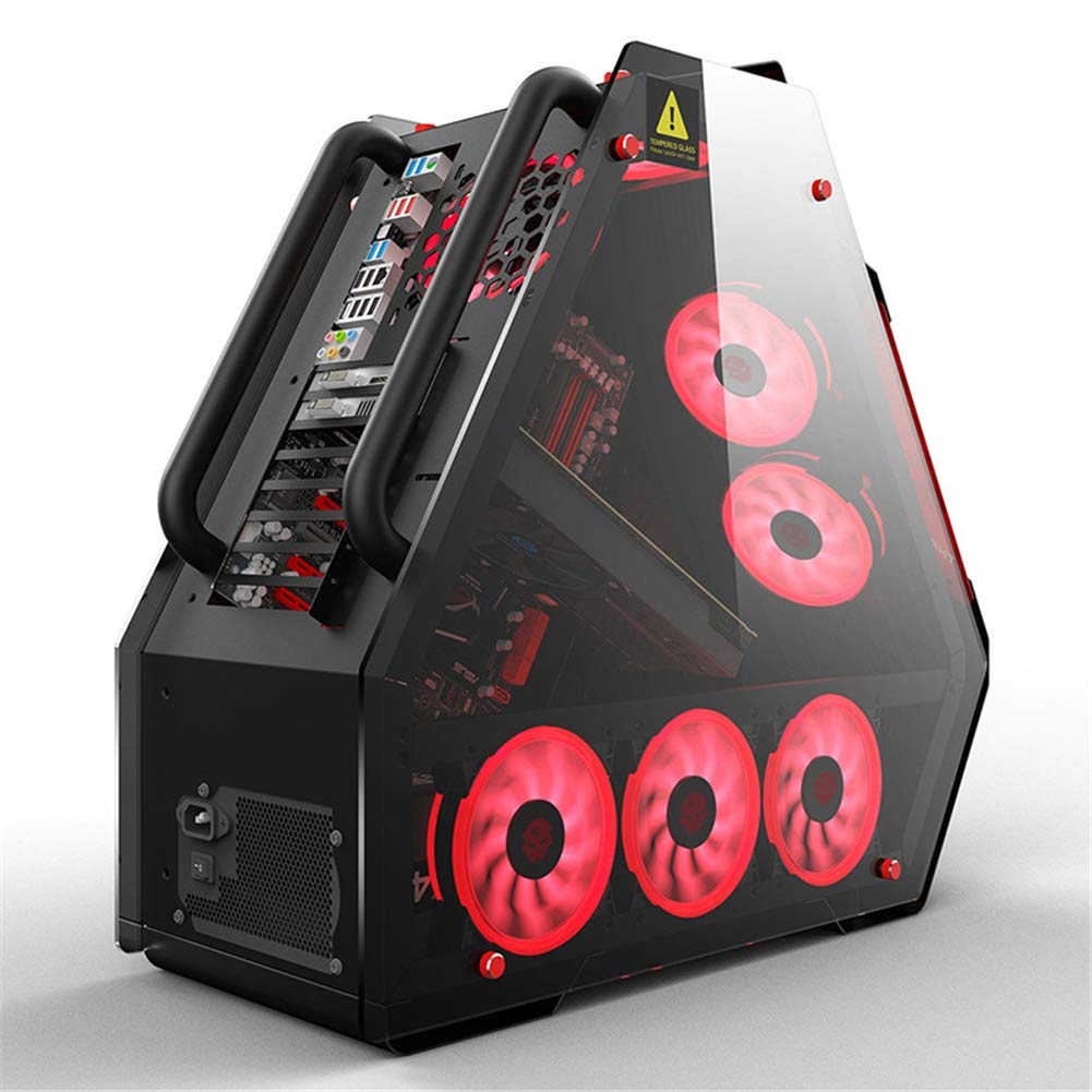 Buy Full ATX Mid Tower Gaming PC Computer Case with 7 RGB Halo Fans ...