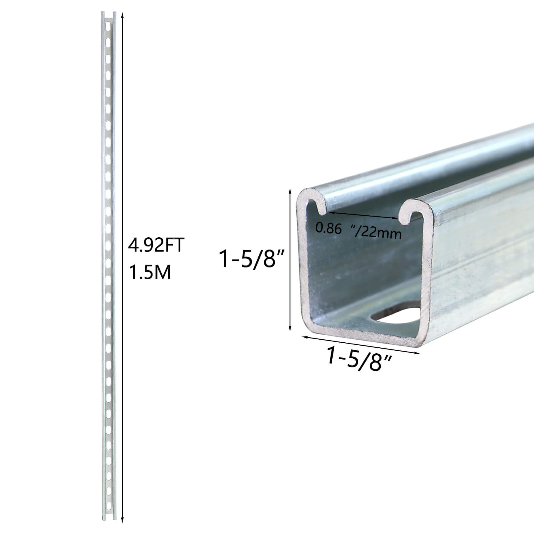 Snapklik.com : Qlvily 2 Packs 5 Feet Length Strut Channel, 1-5/8" Width ...