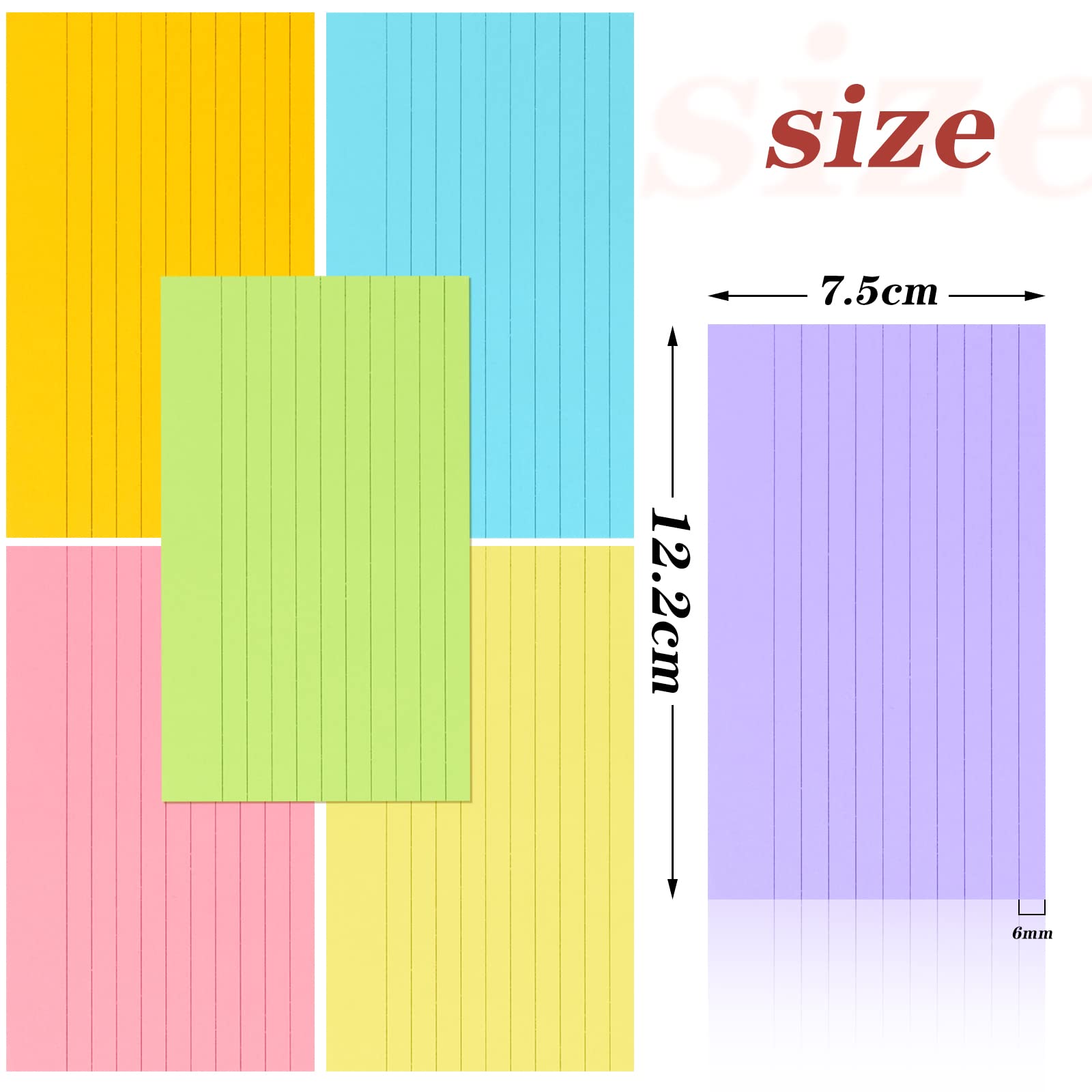 Snapklik.com : Tecmisse 1200 Pcs Ruled Index Cards, 3x5 Inches Colorful ...