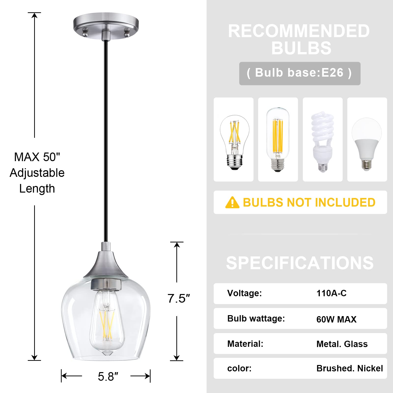 Dolaimy House 3 Pack 1 Light Indoor Mini Hanging Kitchen Island Pendant ...