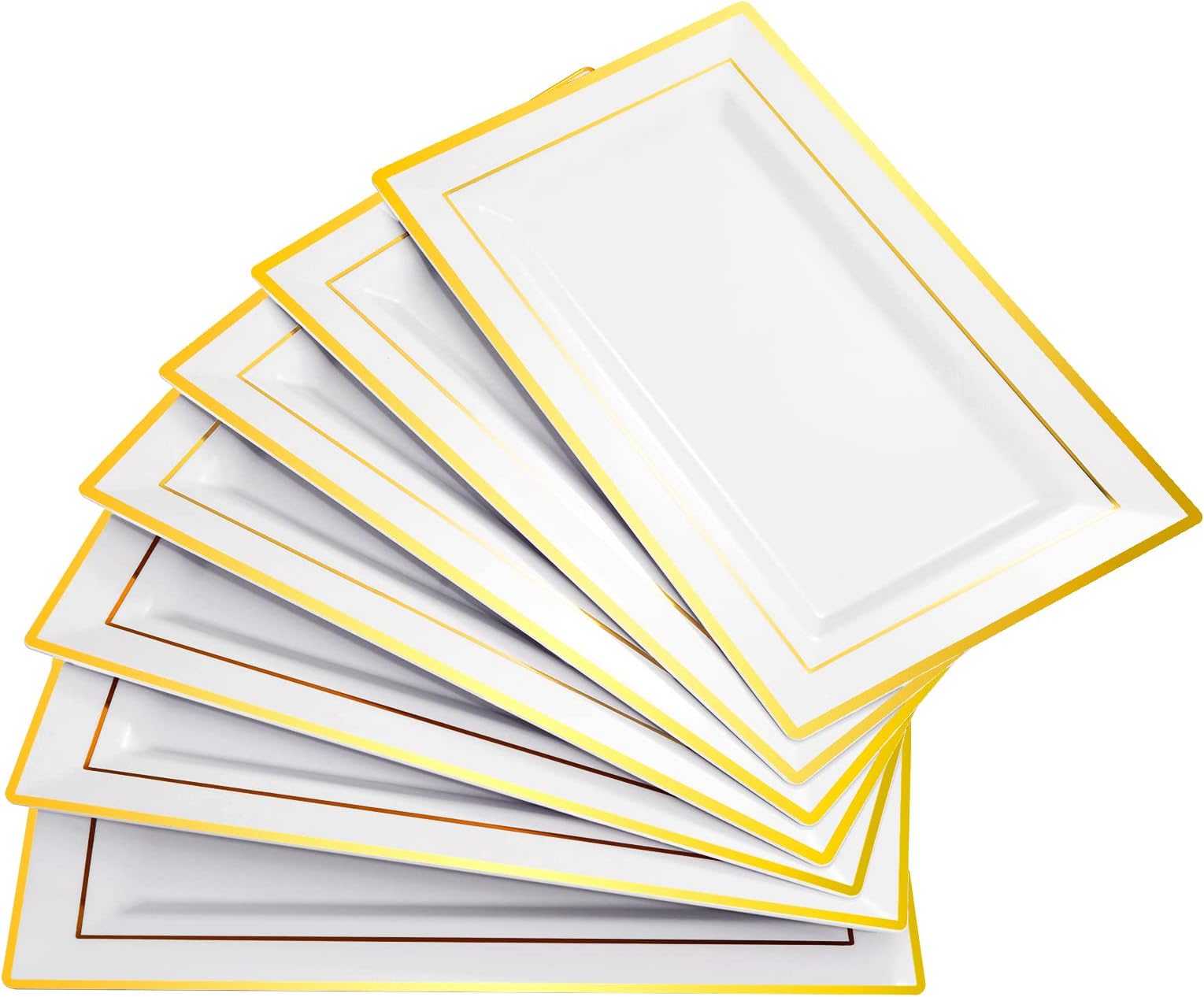 Amazon.com: 4 Pack White Cracker Tray 15x6inch Large Appetizer Serving ...