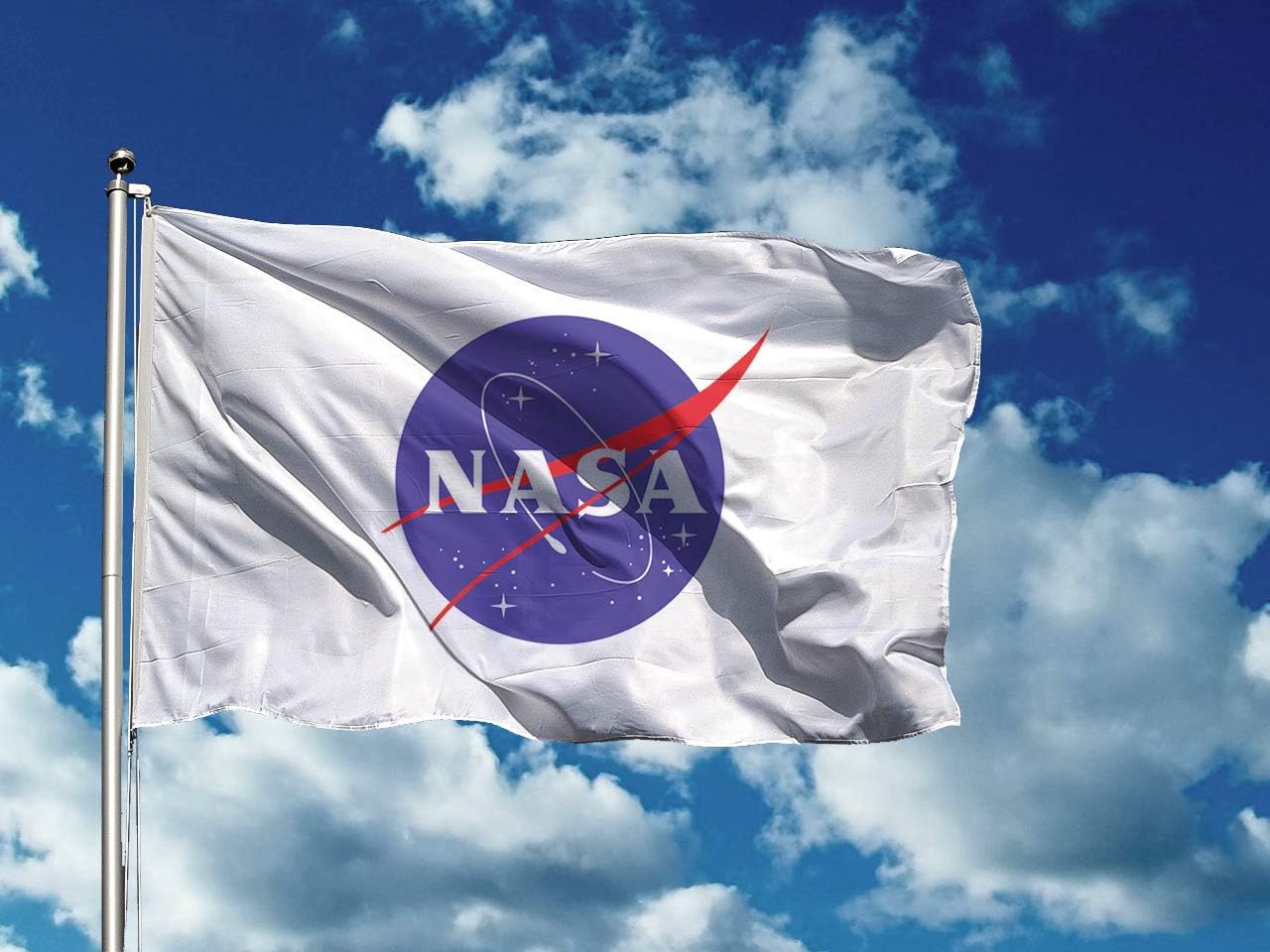 Amazon.com : NASA flag premium quality WHITE | 3 x 5 ft / 90 x 150 cm ...