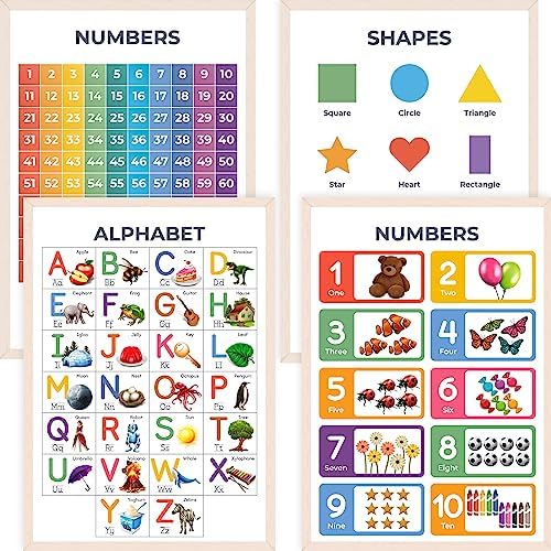 Wonder Tots Alphabet Poster, Numbers 1-100, Shapes, Counting 1-10 ...