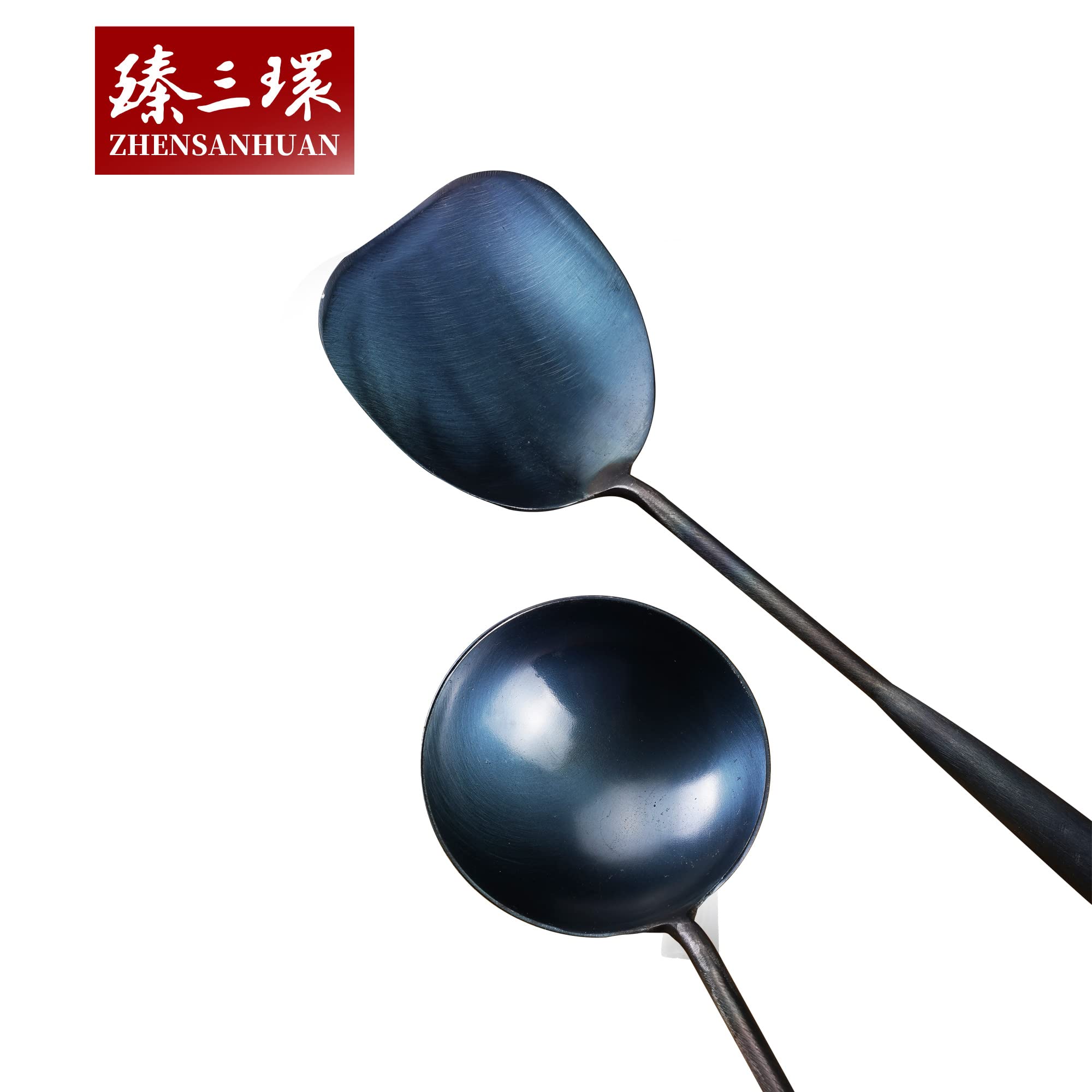 ZhenSanHuan Chinese Traditional HandMade Iron Spatula & Ladle Wok Tool ...