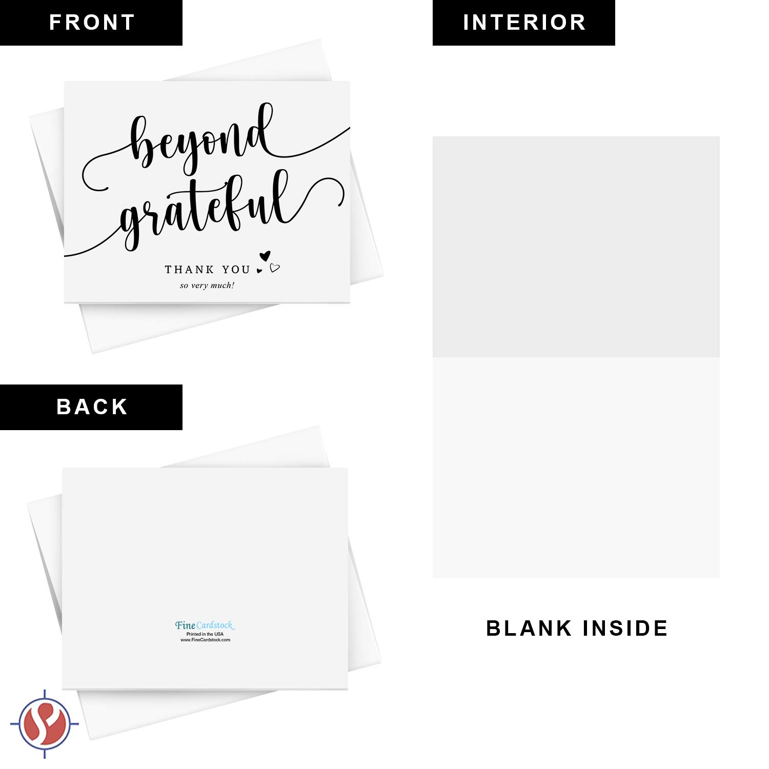 Printable Foldable Thank You Cards Grateful Show Your Gratitude With