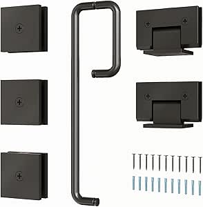 Bakiwhs Shower Door Hardware Kit for Frameless Swing Door, Hinge Door, 90 Degree Full Base Hinge ...
