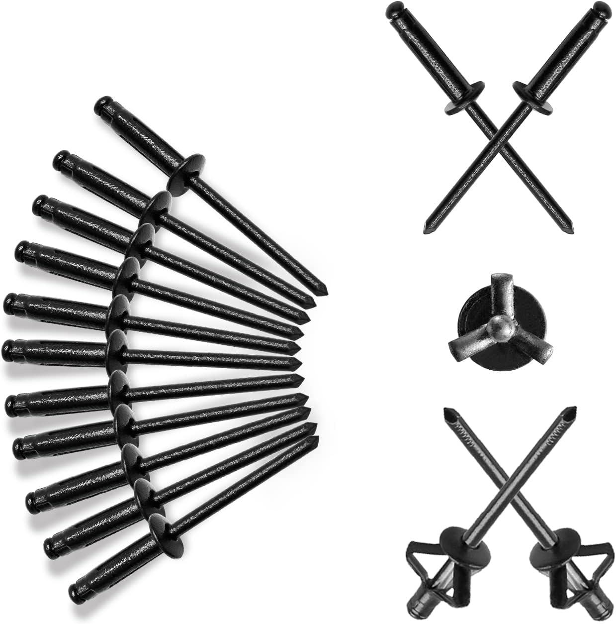 Amazon.com: HARSKIYER 5/32" x 5/8" Tri Grip Rivets Assortment - 50Pcs ...